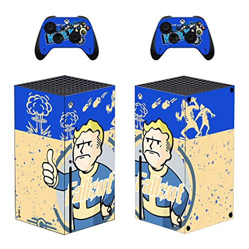FELIPE SEIJI KUBA Protective Vinyl Skin Decal Cover for Xbox Series X Console Wrap Sticker Skins with Two Free Wireless Controller Decals Shooter Game