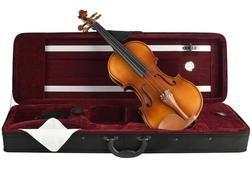 FINO 4/4 Full Size Violin Case Professional Oblong Violin Hard Case with Built-in Hygrometer,Super Lightweight Portable Carrying Bag Slip-On Cover with Backpack Straps,Black