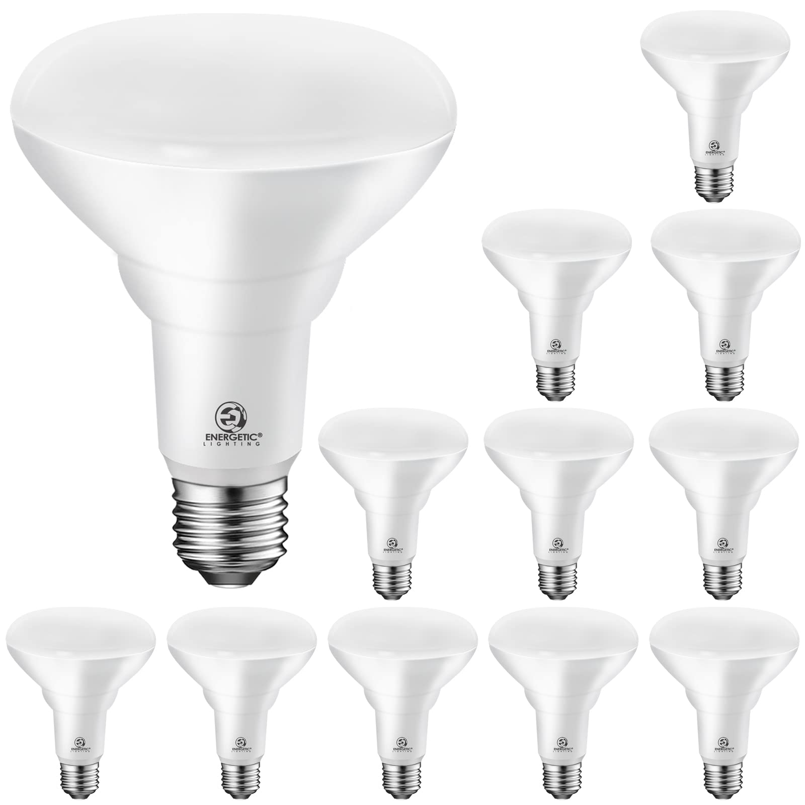 Energetic 12 Pack LED Recessed Light Bulbs BR30, 1100Lumens, 85W Equivalent, Dimmable, Daylight 5000K, Indoor Flood Lights for Recessed Cans, UL Listed