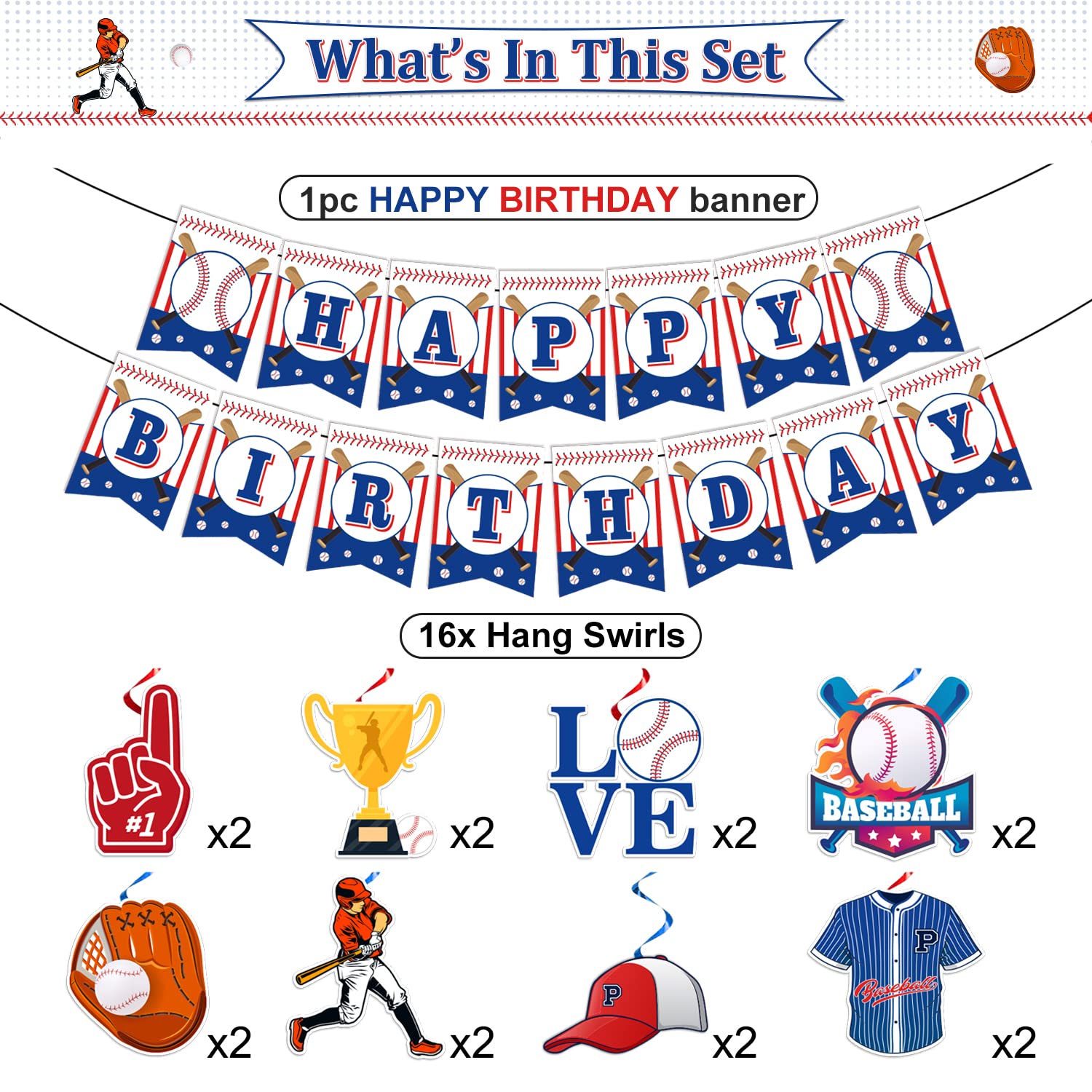 Golf Party Decorations, Golf Themed Party Decorations Include Happy Birthday Banner and Golf Hanging Swirls, Golf Birthday Party Supplies