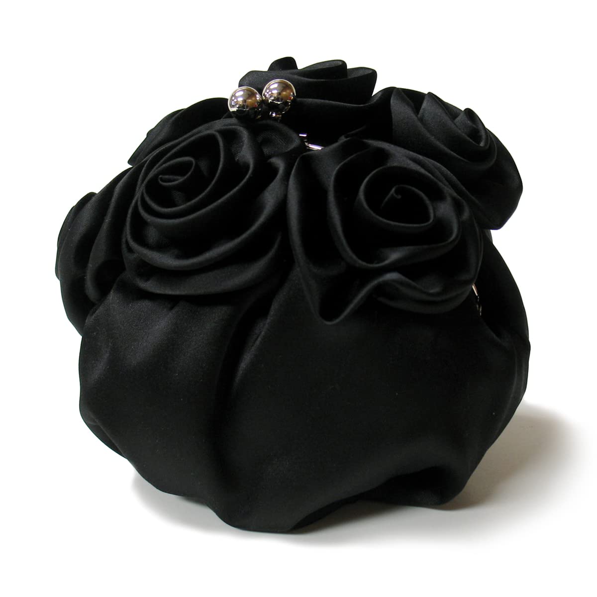 JNB Satin Evening bag with flowers,Black48