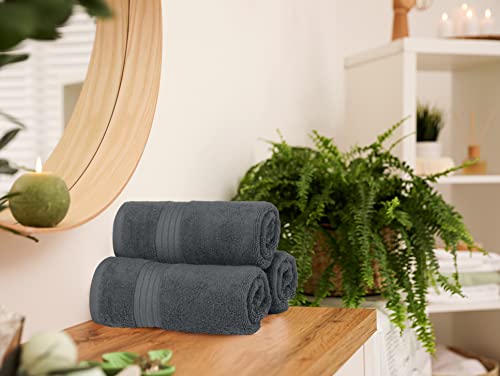 Utopia Towels 6 Piece Premium Hand Towels Set, (16 x 28 inches) 100% Ring Spun Cotton, Lightweight and Highly Absorbent Towels for Bathroom, Travel, Camp, Hotel, and Spa (Grey)
