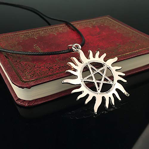 Fineder 4 Pack Supernatural Necklace Dean Winchester Mask Pendant Necklace, Supernatural Merchandise Jewelry Gifts