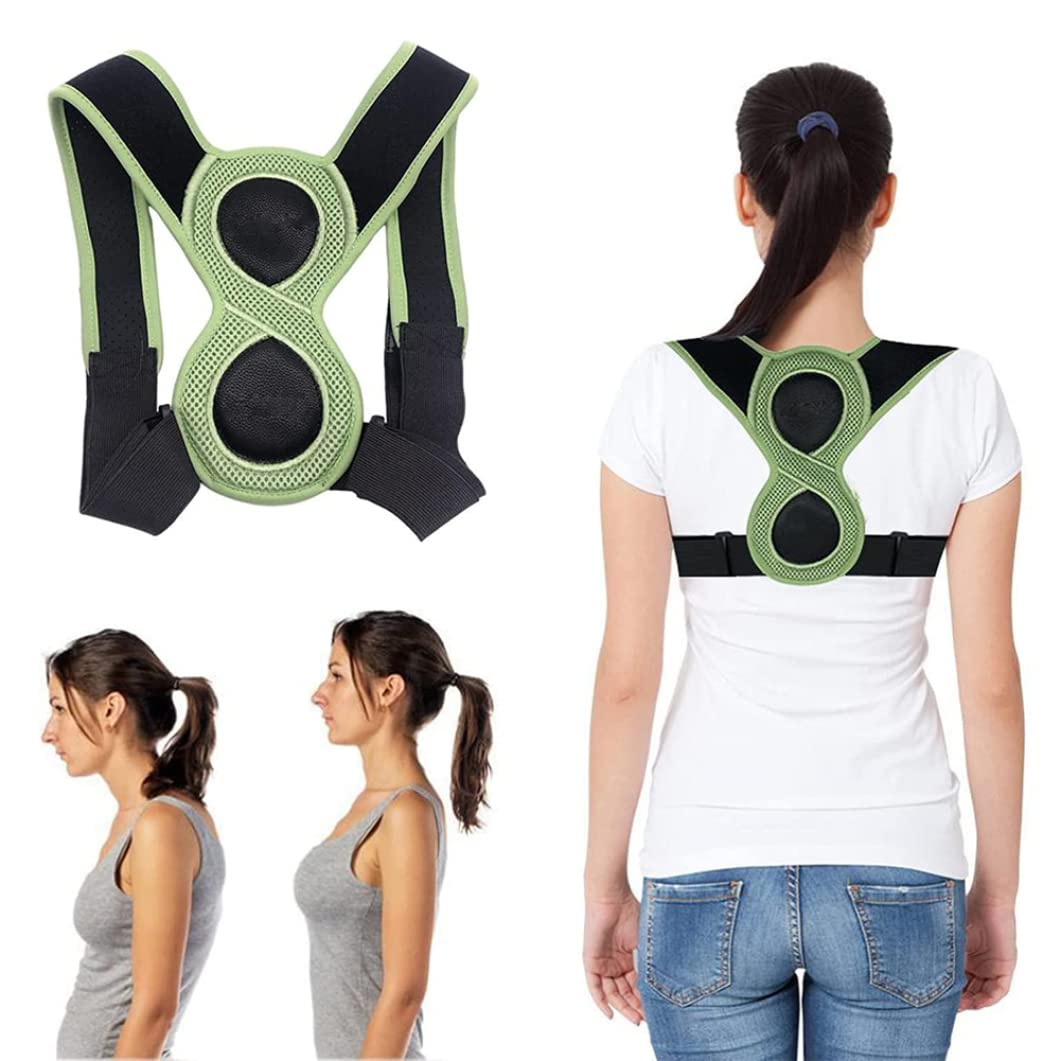 Gcroet Posture Corrector for Men and Women,Back Support Adjustable Lightweight Posture Corrector, Helps Relieve Back Strain, Slouching, and Text Neck, Moisture Wicking Hemp Fibers Posture