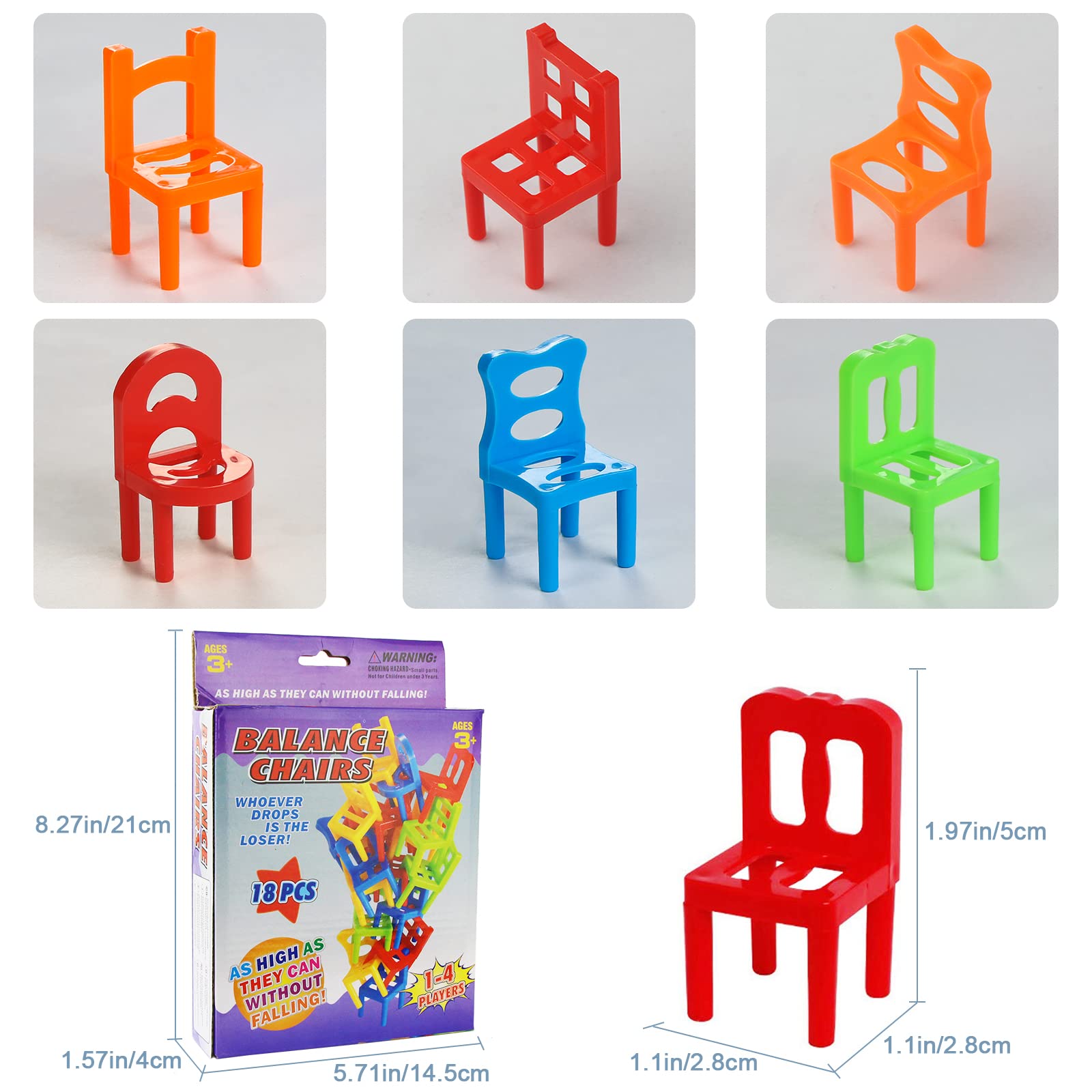 Hapavis Balance Game Toys Stacking Games Chairs Puzzles Building Blocks Party Game