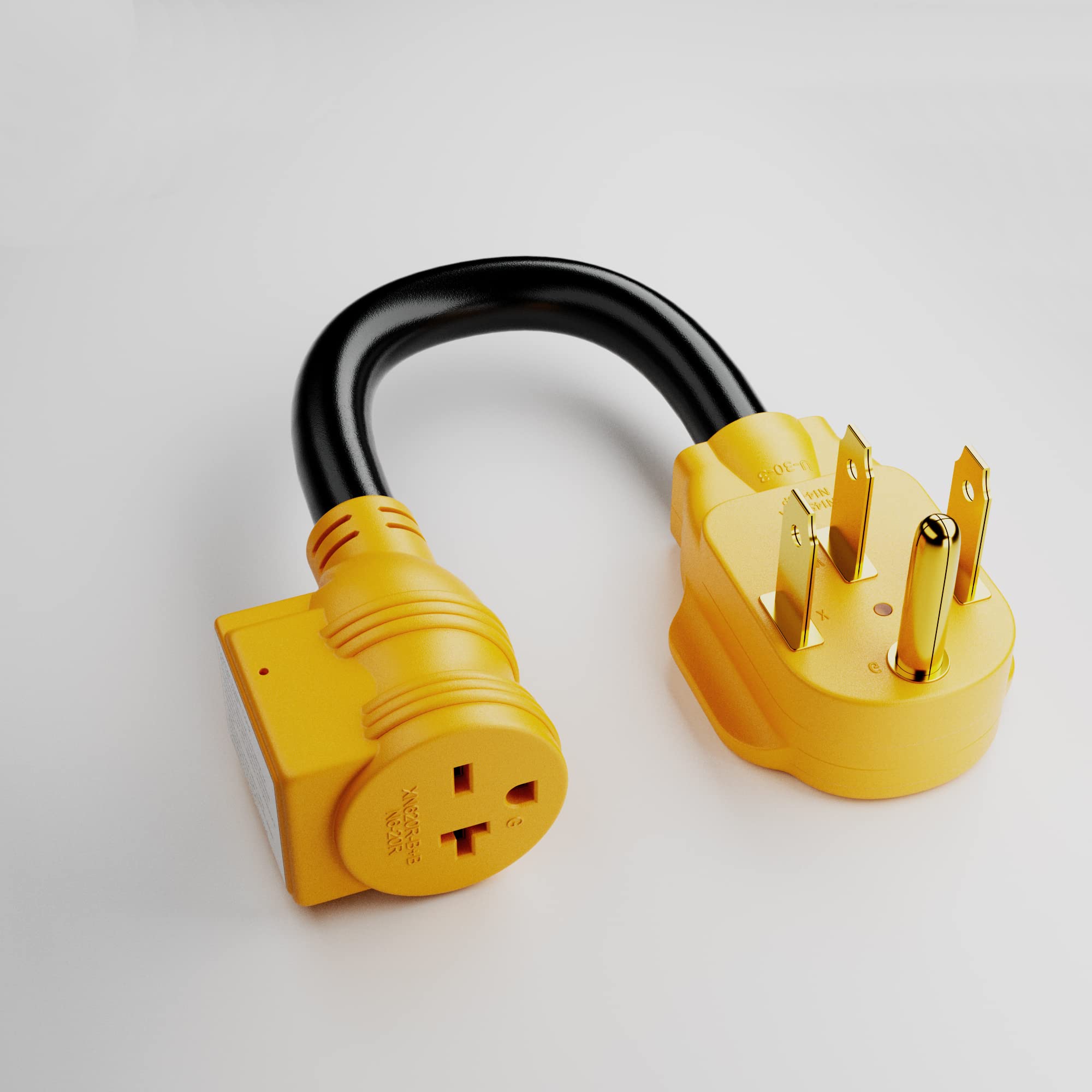 MECMO NEMA 14-50P to NEMA 6-20R for Tesla EV Charging Adapter with Surge Protector Breaker, 1FT 50A 14-50P RV/Generator/Range Plug to 6-15/20R Home Outlet with 20A Breaker