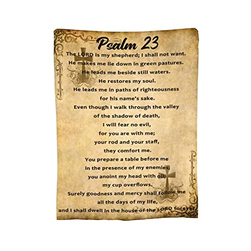 Psalm 23 Blanket Christian Gifts (50x40inch)- Religious Throw Blanket Soft Lightweight Cozy Plush Warm Blankets for Women Men