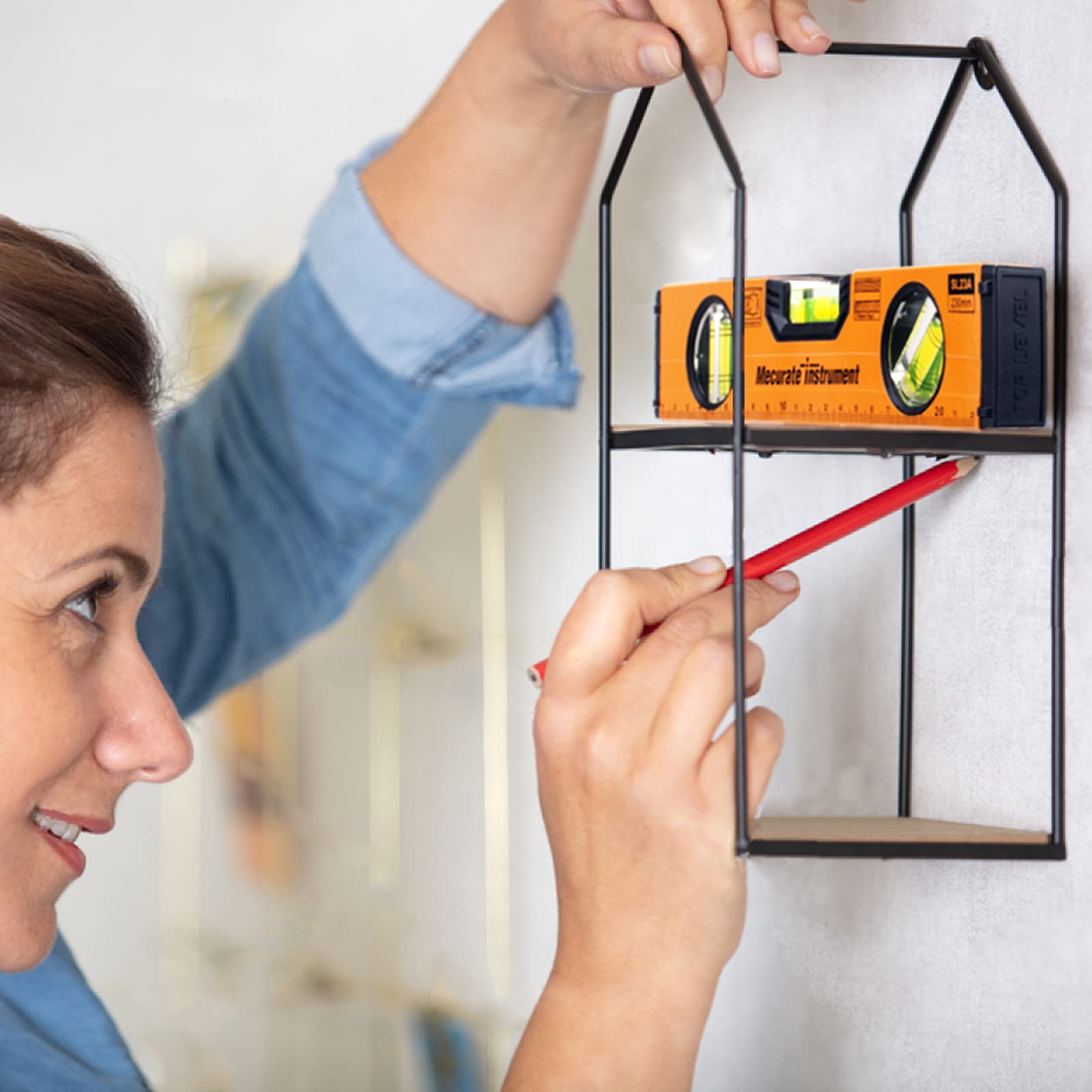 Mecurate Instrument Level Tool, 9 inch, 230mm, Metric&Inch Double Scale Magnetic Torpedo Level and Ruler