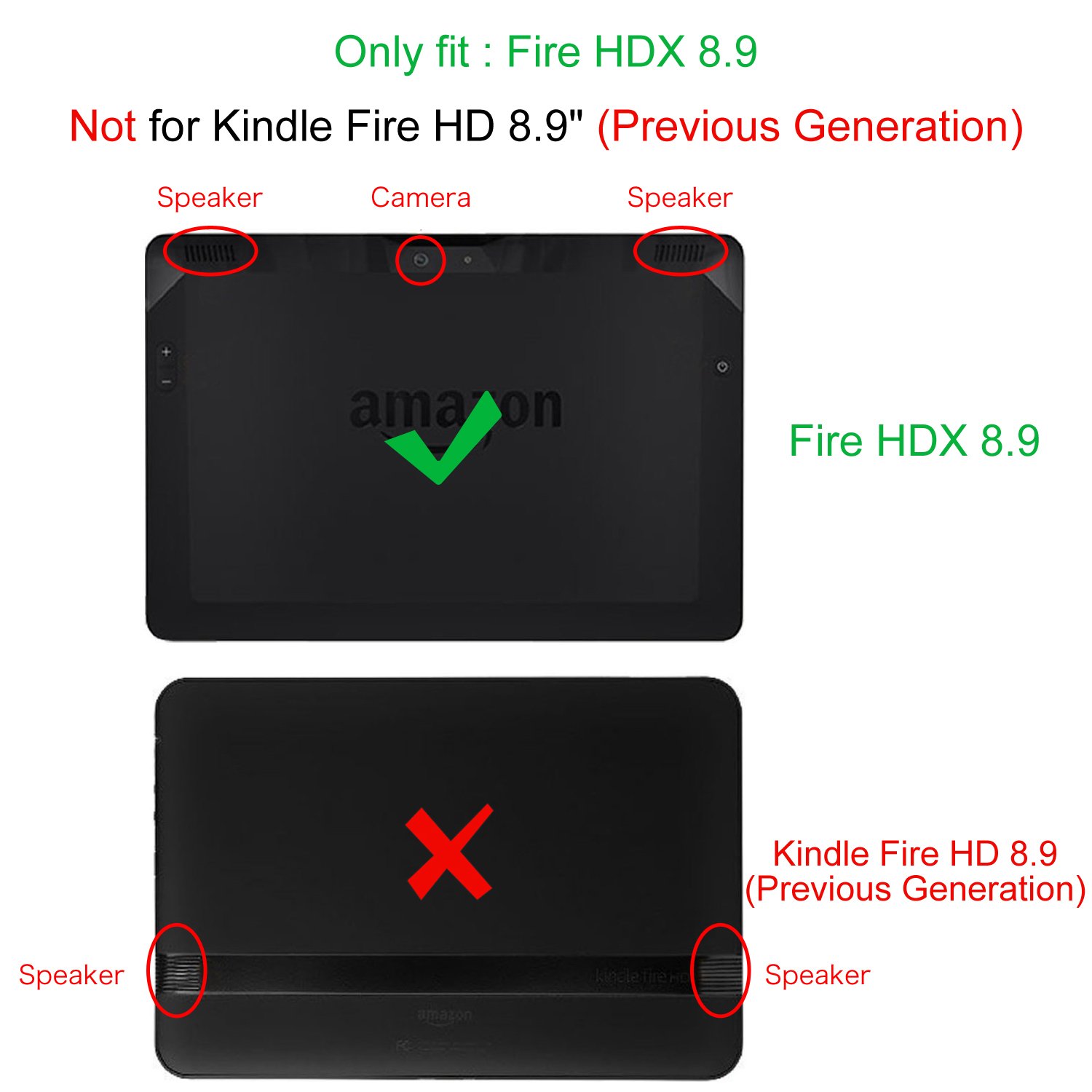 Fintie Folio Case for Kindle Fire HDX 8.9 - Slim Fit Leather Cover (will fit Amazon Kindle Fire HDX 8.9" Tablet 2014 4th Generation and 2013 3rd Generation) - Black