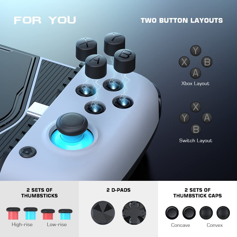 GameSir X3 Type-C Cooling Fan Android Controller with RGB Backlight, Zero Delay Mobile Controller with Magnetic&Detachable ABXY Buttons, D-Pads Support Cloudy Gaming, Stadia, Xbox Game Pass and More