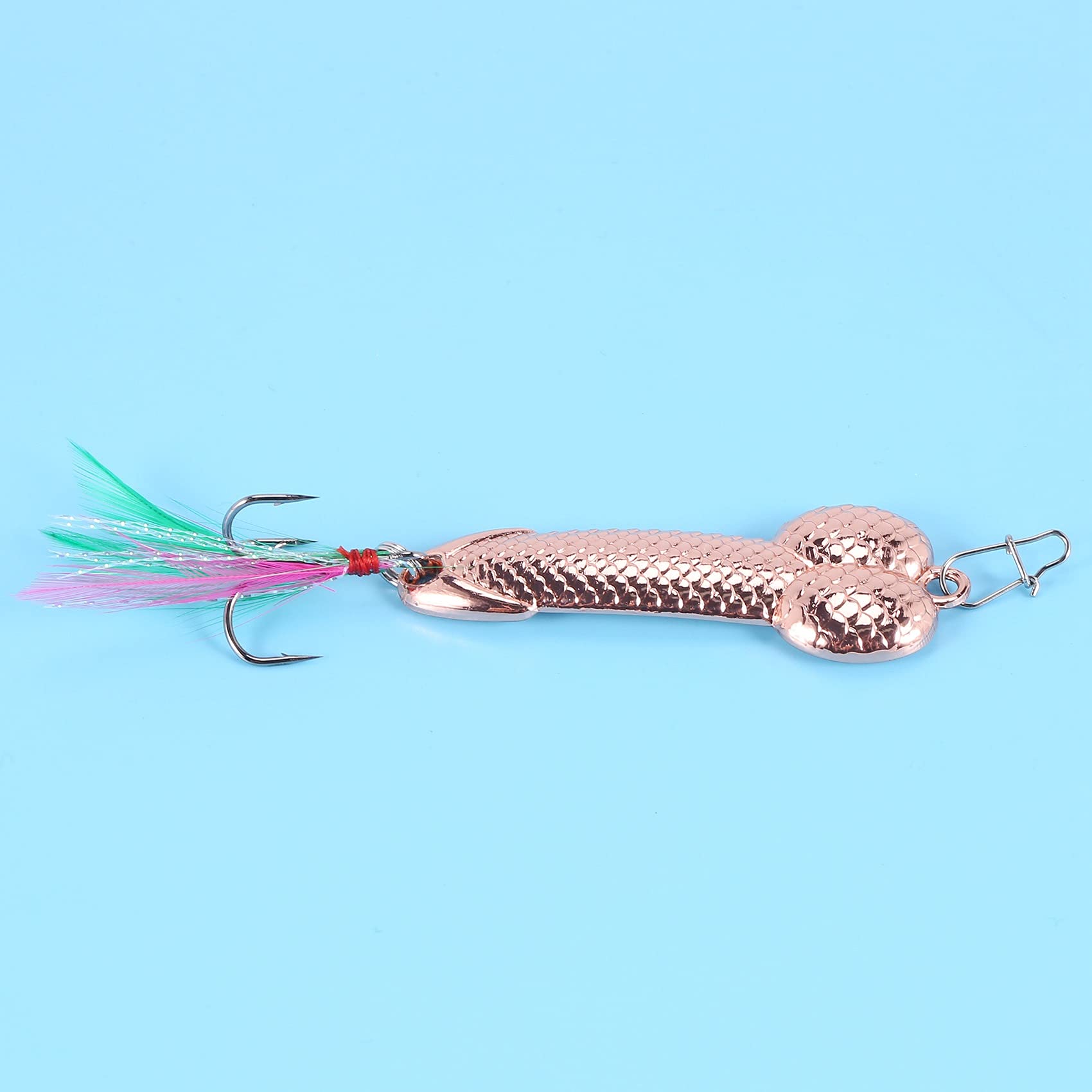 Fayme 1Pcs Fishing Lures Tackle Hook Dick Spinner Spoon Pike VIB Wobble Tackle Hook(Rose Gold 21g)