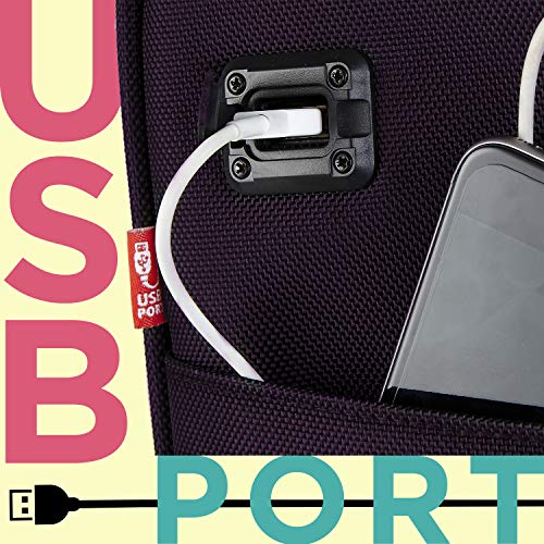 TPRC Smart Under Seat Carry-On Luggage with USB Charging Port, Black, Underseater 15-Inch
