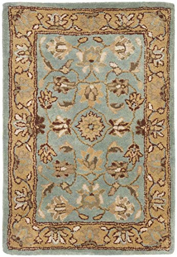 SAFAVIEH Heritage Collection Accent Rug - 2' x 3', Blue & Gold, Handmade Traditional Oriental Wool, Ideal for High Traffic Areas in Entryway, Living Room, Bedroom (HG958A)