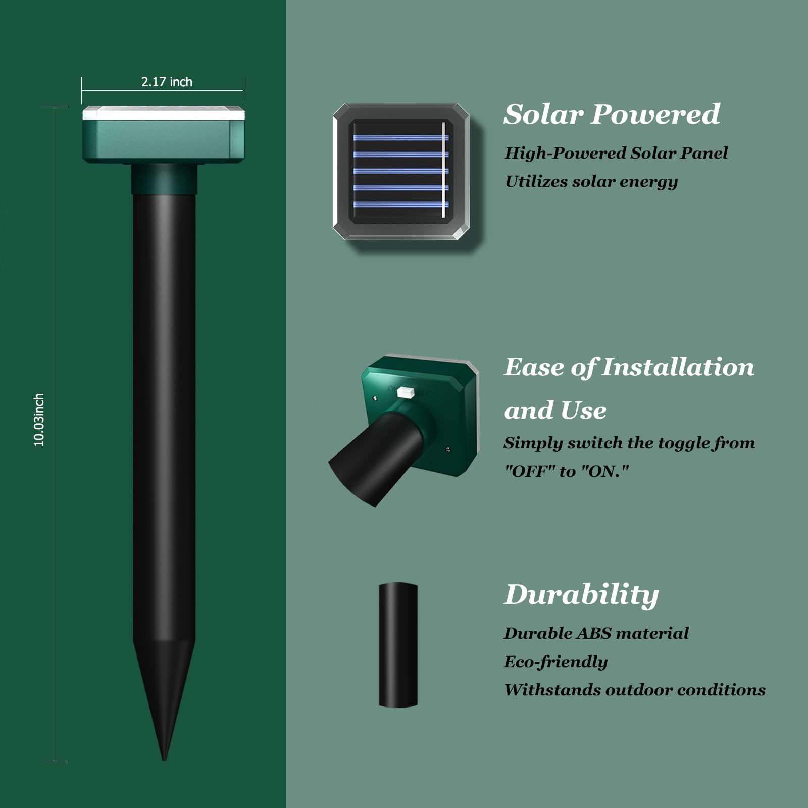 INENNT Deer Repellent Devices,4 PCS Solar Deer Repellent Devices,Deer Repellent,Deer Repellent Devices for Garden,Deer Repellent for Plants,Deer Deterrent Devices Outdoor,Sonic,Waterproof