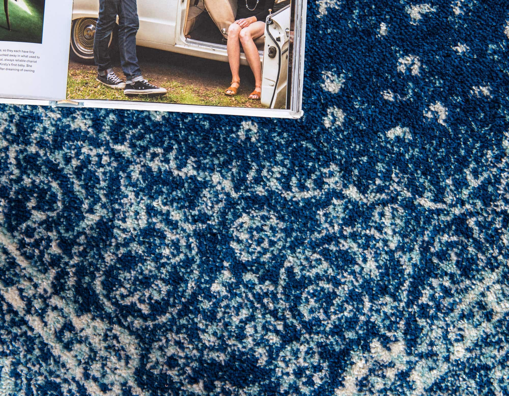 Unique Loom Bromley Collection Area Rug - Midnight (7' 10" Round, Navy Blue/ Ivory)