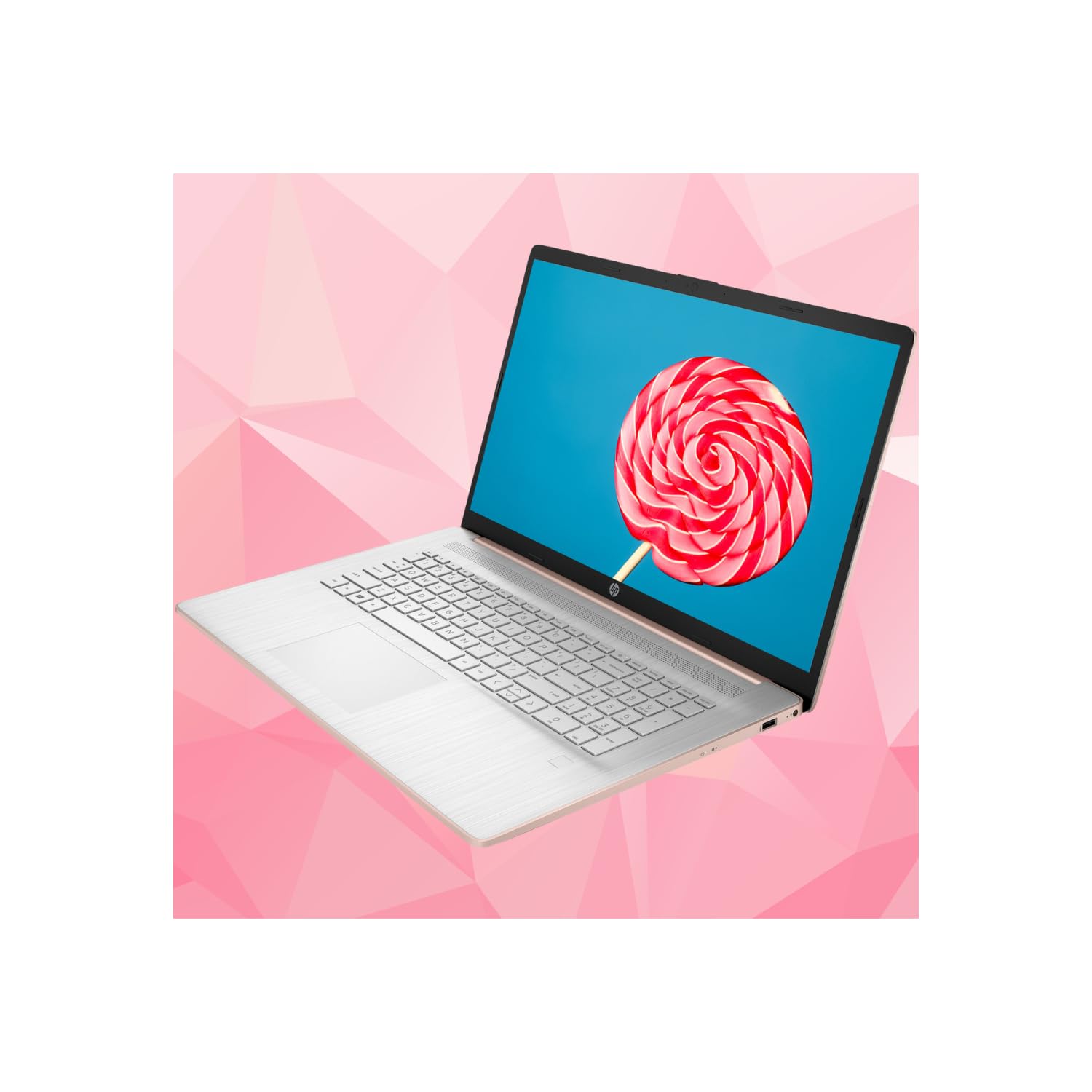 HP Essential 17t Buisness Laptop, 17.3" HD+ Touchscreen, Intel Core i7-1355U, 4GB RAM, 1TB SSD, Webcam, HDMI, Backlit Keyboard, Fingerprint Reader, Wi-Fi 6, Windows 11 Pro, Pale Rose Gold