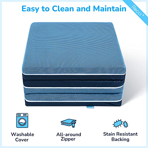RECCI 4-Inch Tri Folding Mattress, Folding Memory Foam Mattress, Folding Mattress, Sleeping Mattress for Floor, Tri Fold Mattress with Removable and Washable Cover, Storage Bag Included, 25β x 75β