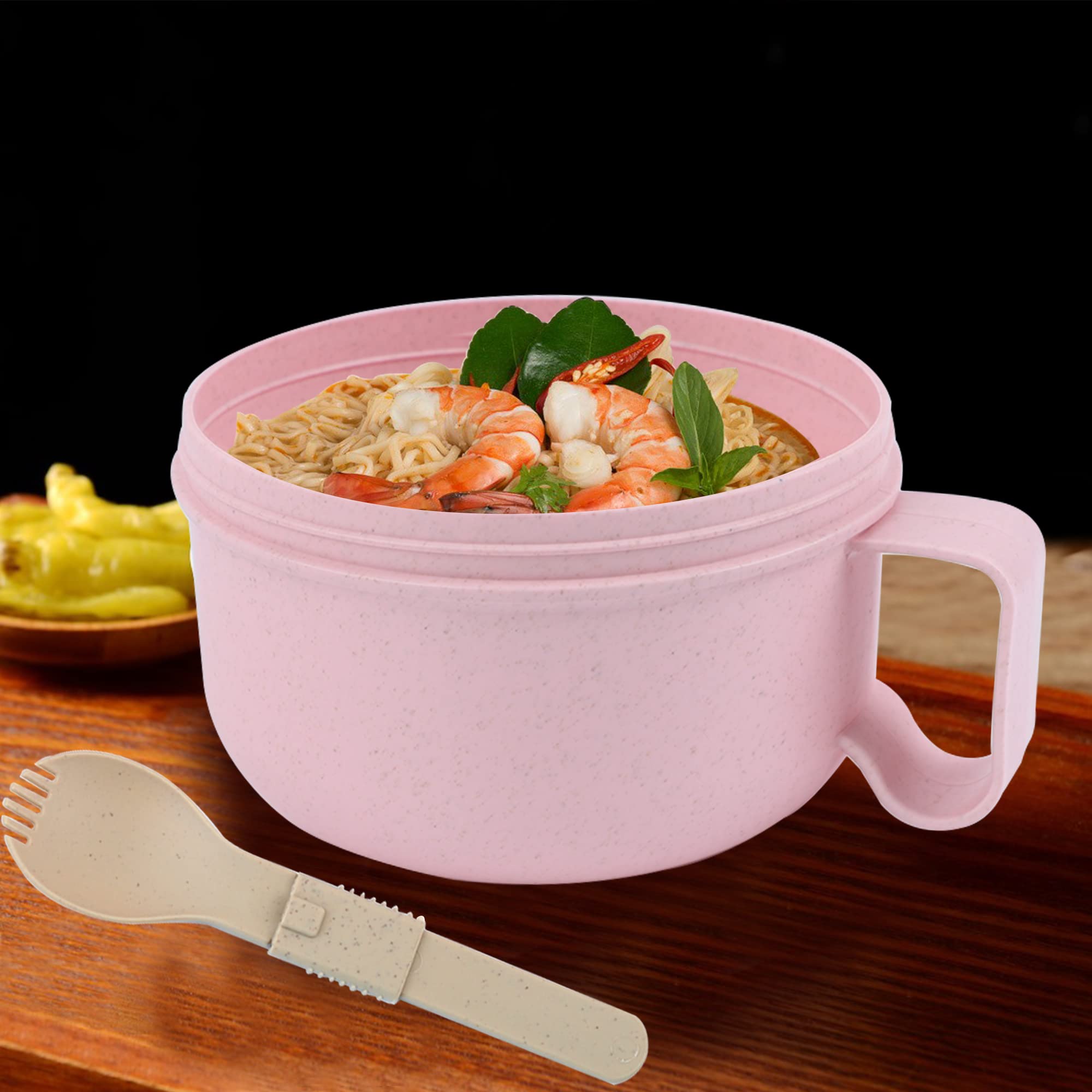 GMAEURL Microwave Ramen Bowl Cooker With Lid Instant Noodle Bowl Soup Bowl Bpa Free/Food Grade For Office College Dorm Room Instant Cooking Dishwasher Safe
