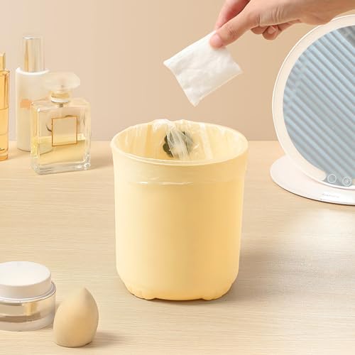 SHAIDOJIO 3 Pack Mini Desktop Trash Can Wastebasket with 180 Trash Bags, Small Desk Countertop Garbage Cans, Cute Tiny Waste Basket Storage Bin for Vanity, Bedroom, Bathroom, Kitchen, Office