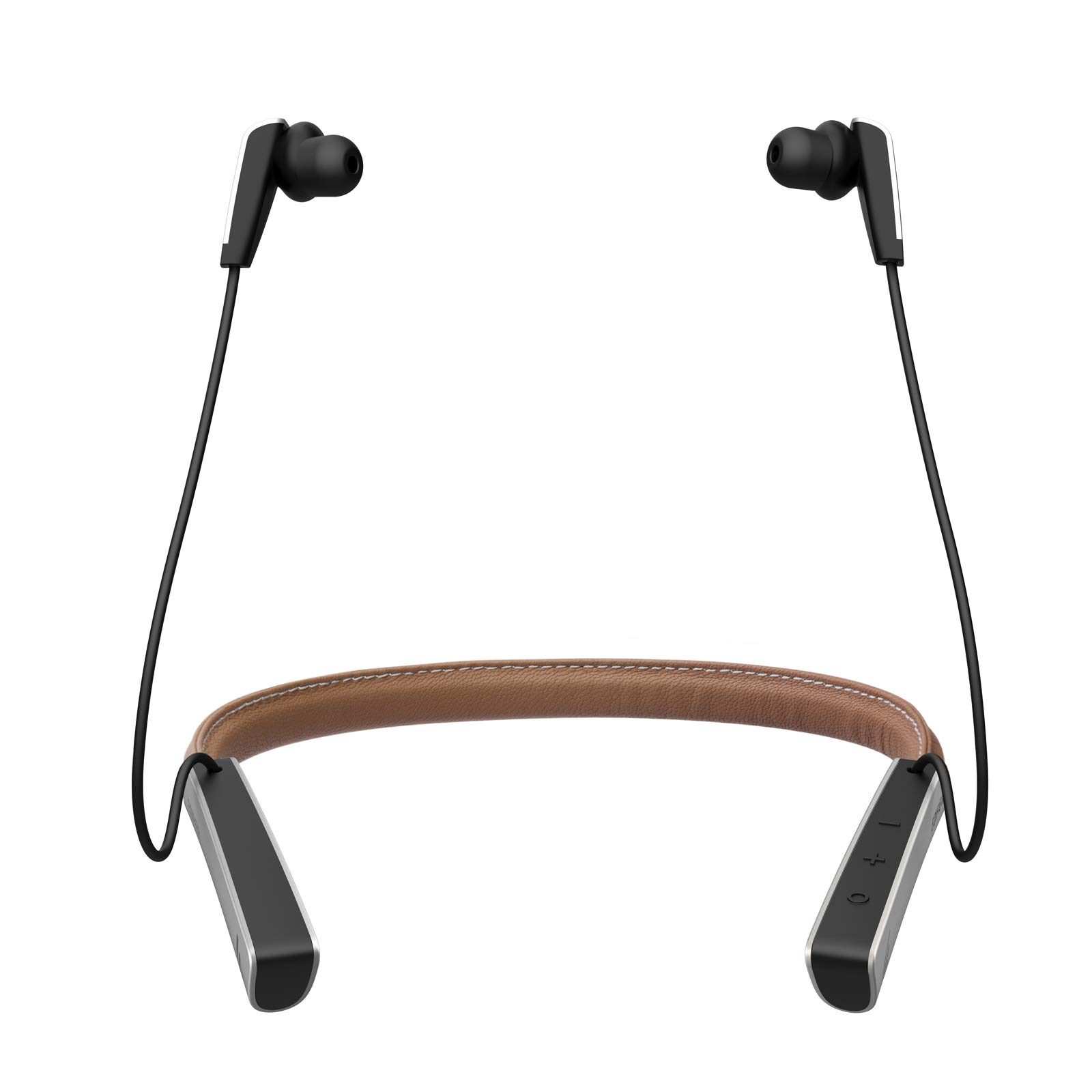 Edifier W380NB Bluetooth Headphones, Wireless Neckband Headset with Call Vibrate, Active Noise Cancelling Stereo Earphones Brown