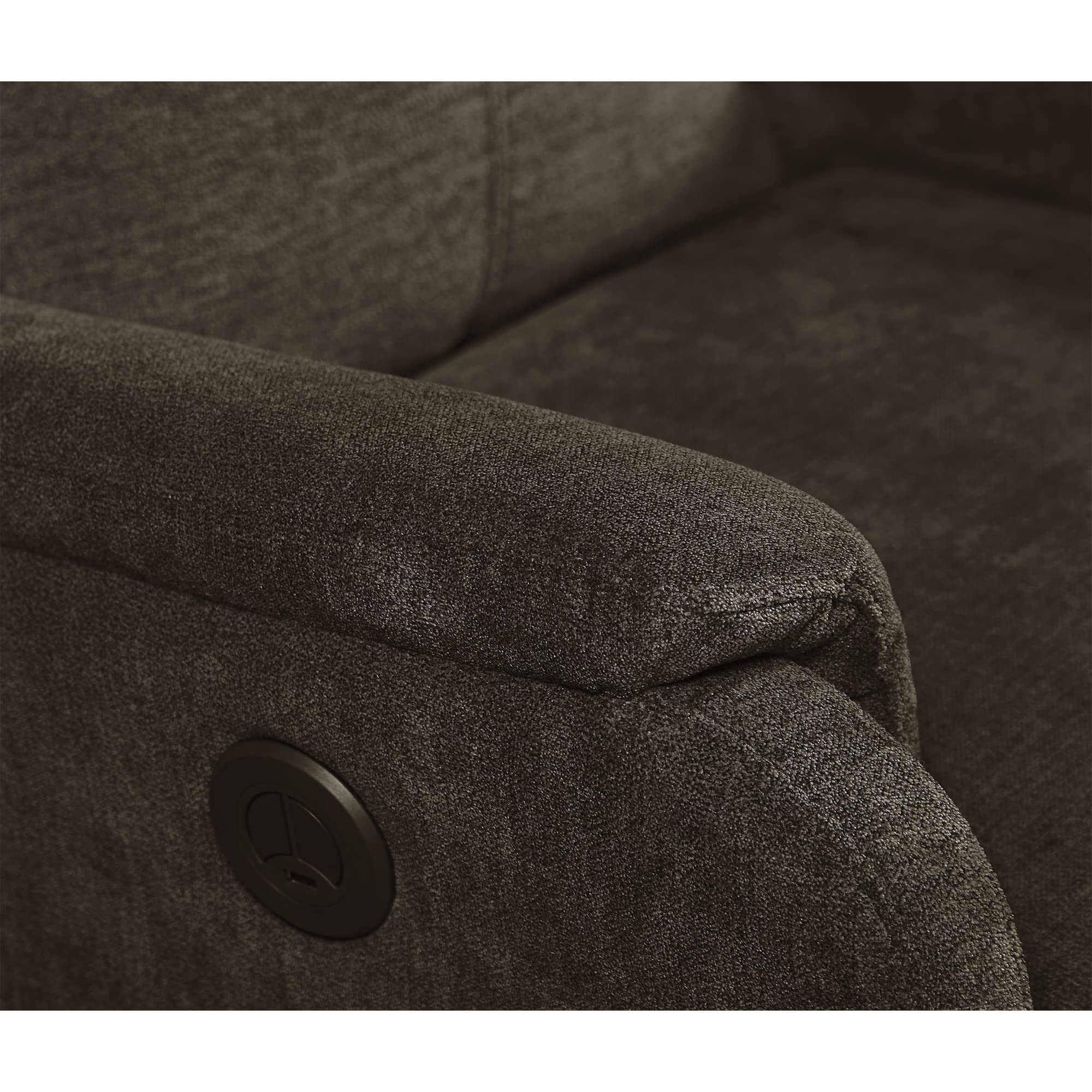 FIQHOME Electric Power, Fabric Single Sofa Recliner Function,Ergonomic Lounge Chair, Home Theater Seating with USB Charge Port for Small Room,Dark Brown
