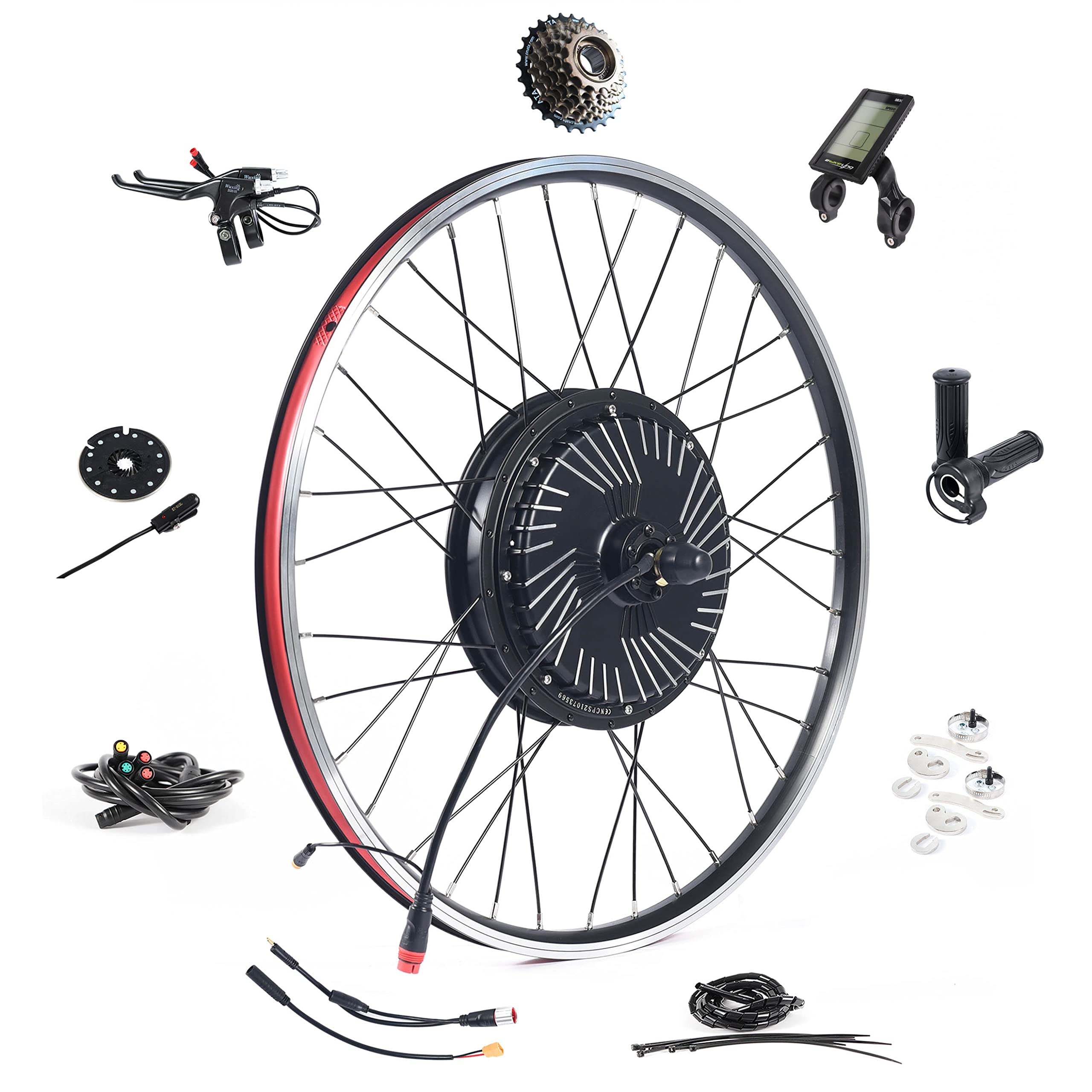 EBIKELING Waterproof Ebike Conversion Kit for Electric Bike 700C Front or Rear Wheel Electric Bicycle Hub Motor Built-in Controller 1500W 1200W 750W 500W Electric Bike Conversion Kit