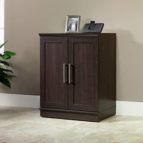 Sauder Homeplus Base Cabinet, Dakota Oak Finish & 419496 Miscellaneous Storage Storage Cabinet, L: 29.375" x W: 16.125" x H: 71.125", Cinnamon Cherry Finish