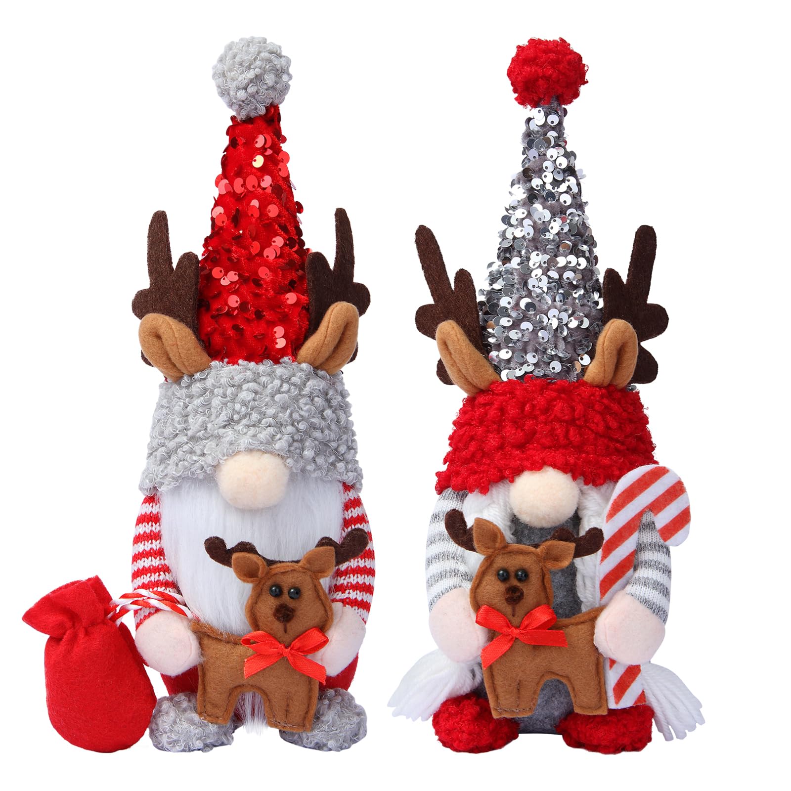 Eukynlre Christmas Gnomes Plush Decorations, Christmas Gnome Swedish Santa Tomte, Christmas Stuffed Gnomes Home Decor (2 Pcs, 12.5 Inch)