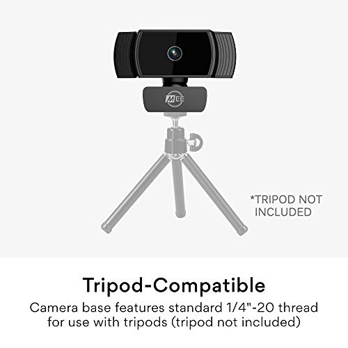 MEE audio C6A 1080p HD Webcam with Microphone, Autofocus, Low Light Correction, 360° Rotation; USB Streaming Web Camera for Video Calling via Zoom/Hangouts/Skype on Computer PC Mac Laptop Desktop