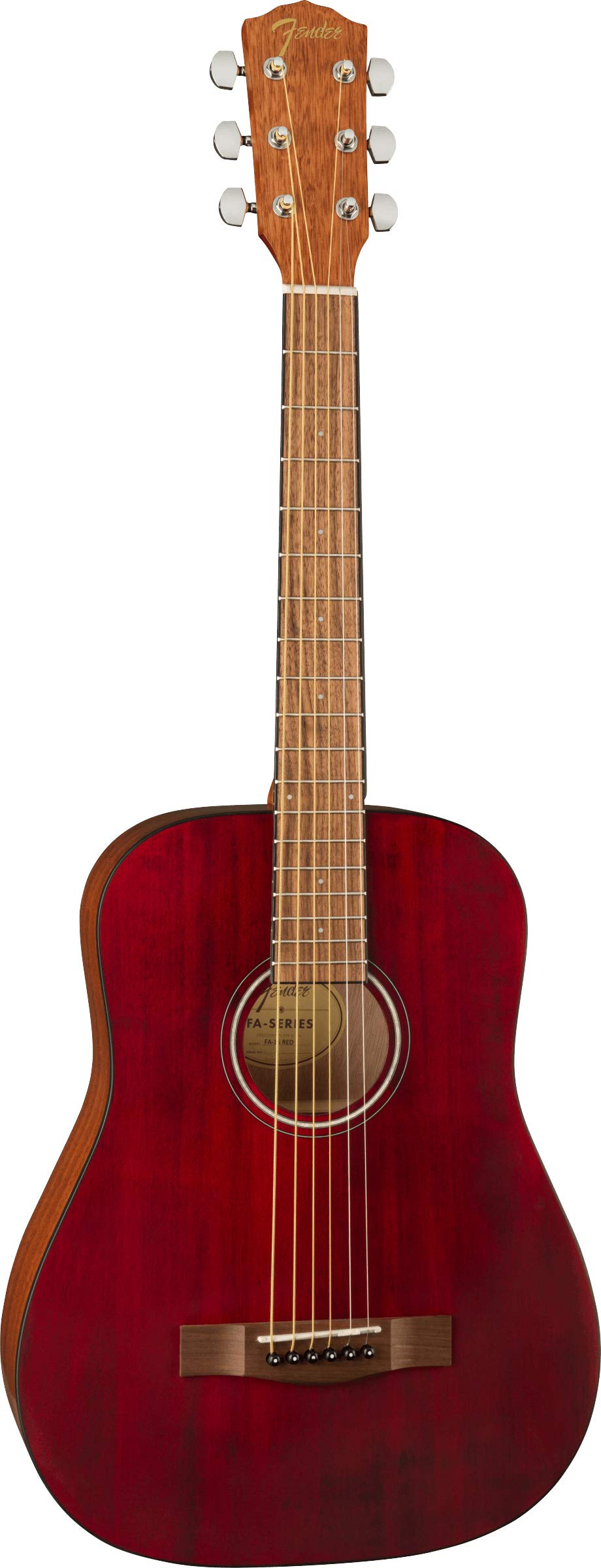 Fender FA-15 3/4-Scale Kids Steel String Acoustic Guitar - Red Learn-to-Play Bundle with Gig Bag, Tuner, Strap, Picks, Fender Play Online Lessons, and Austin Bazaar Instructional DVD