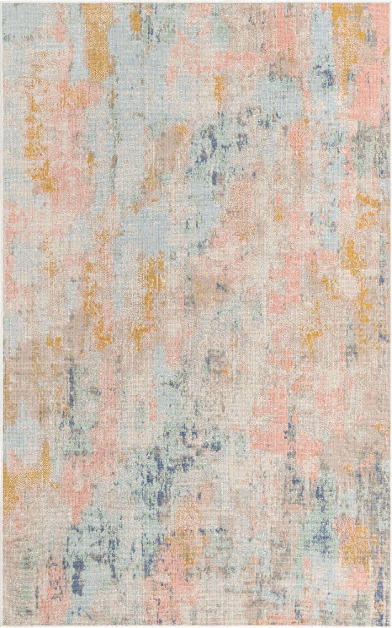 Unique Loom Lotus Collection Area Rug - Royal (5' 3" x 8' Rectangle, Multi/ Ivory)