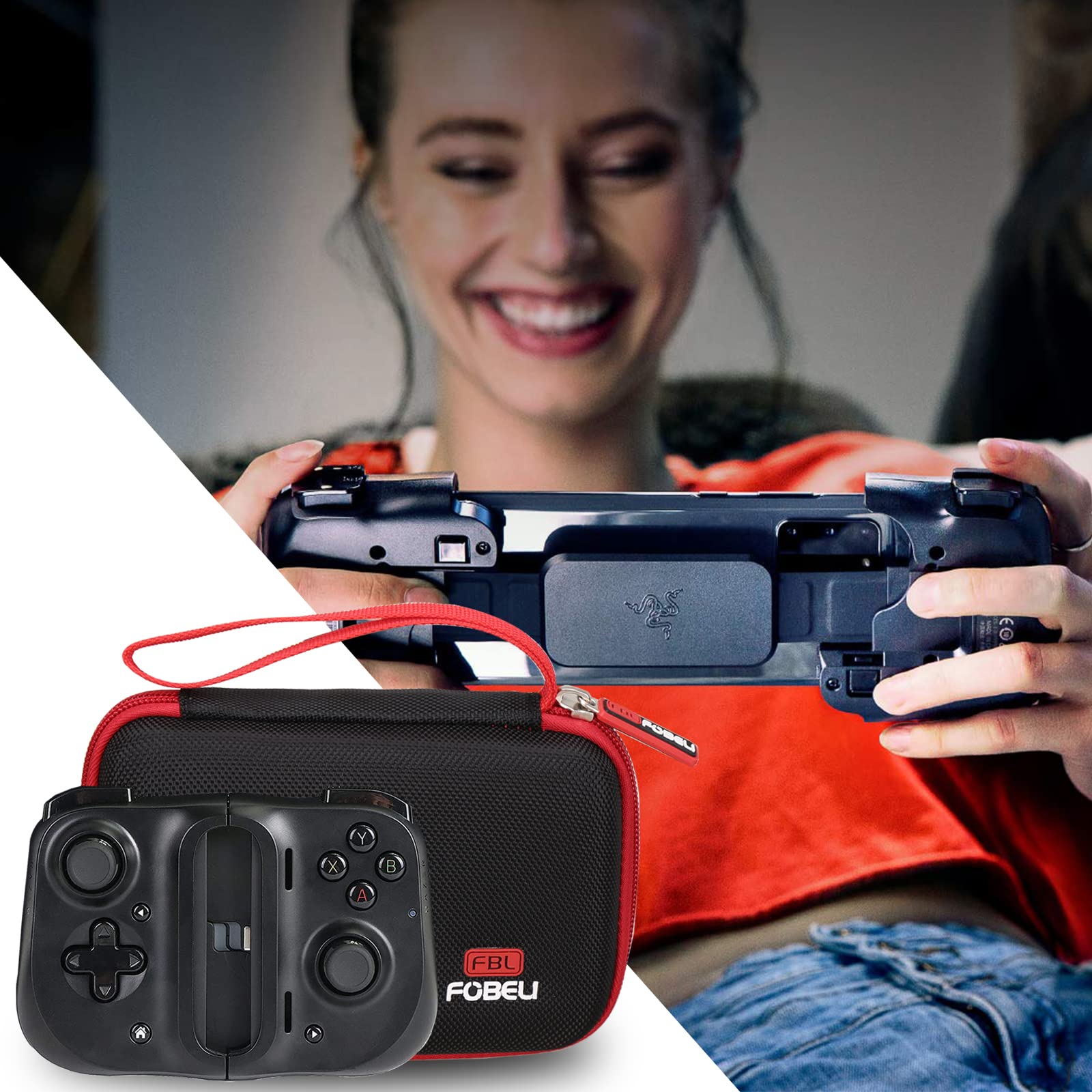 FBLFOBELI Hard Carrying Case Compatible with Razer Kishi / Gamevice FLEX Mobile Game Controller / Gamepad, Portable Travel Storage Bag (Case Only)