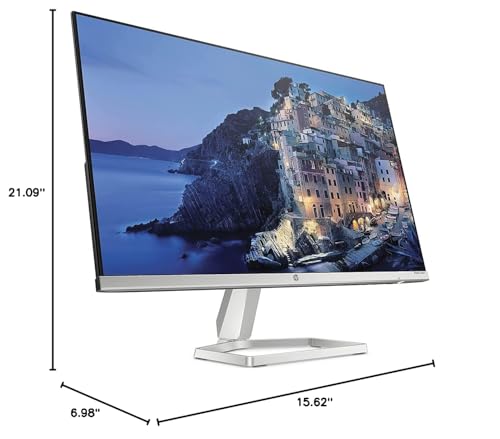 HP M24fd 23.8" Full HD 1080p 16:9 FreeSync IPS Monitor, Silver and Black Bundle with Elite Suite 18 Software + 1 Year Protection Warranty