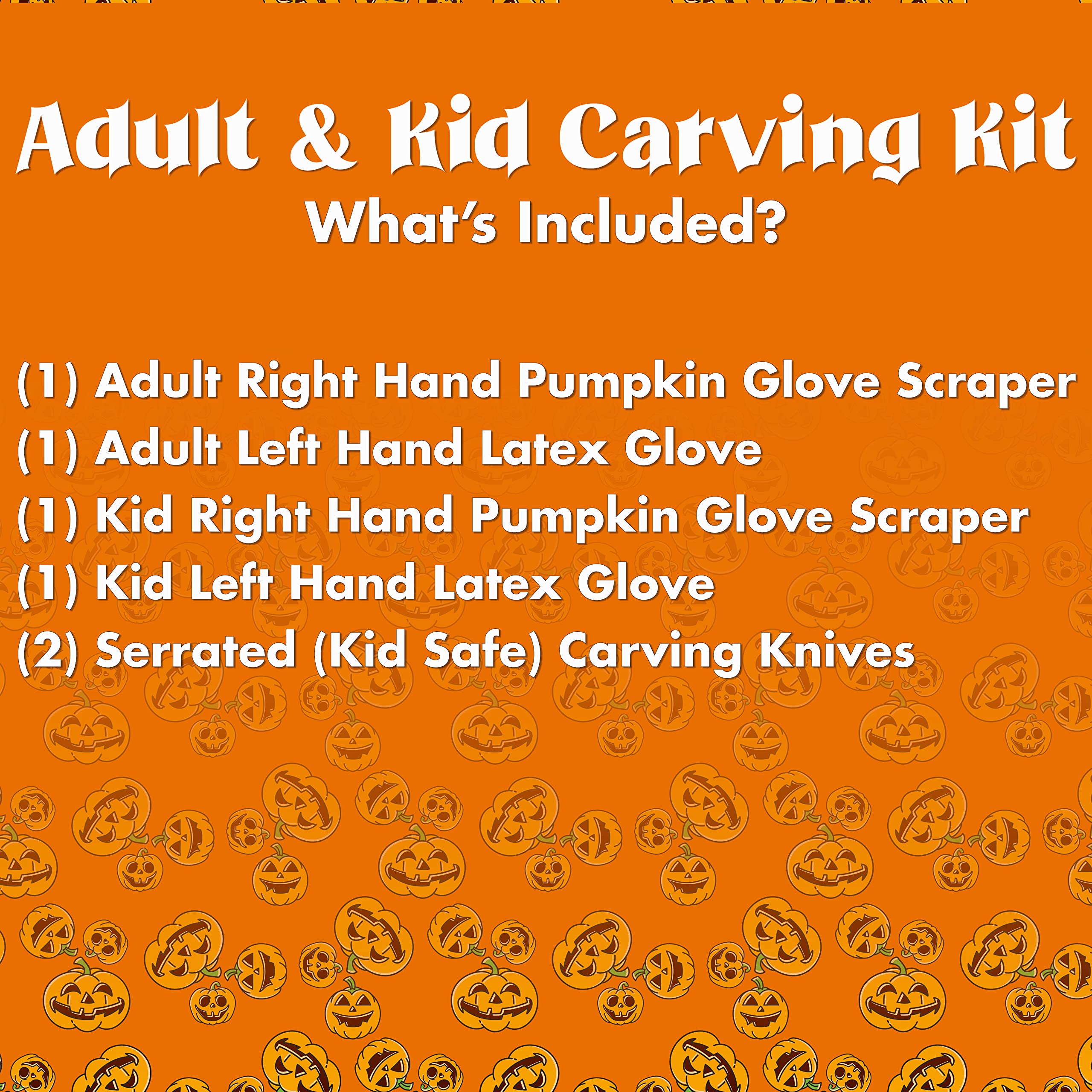 Halloween Moments Pumpkin Scraper Glove – As Seen On Shark Tank - Mess Free and Fun Pumpkin Carving Kit – Carve and Clean Jack-O-Lantern Guts with Ease and Zero Mess on Your Hands!