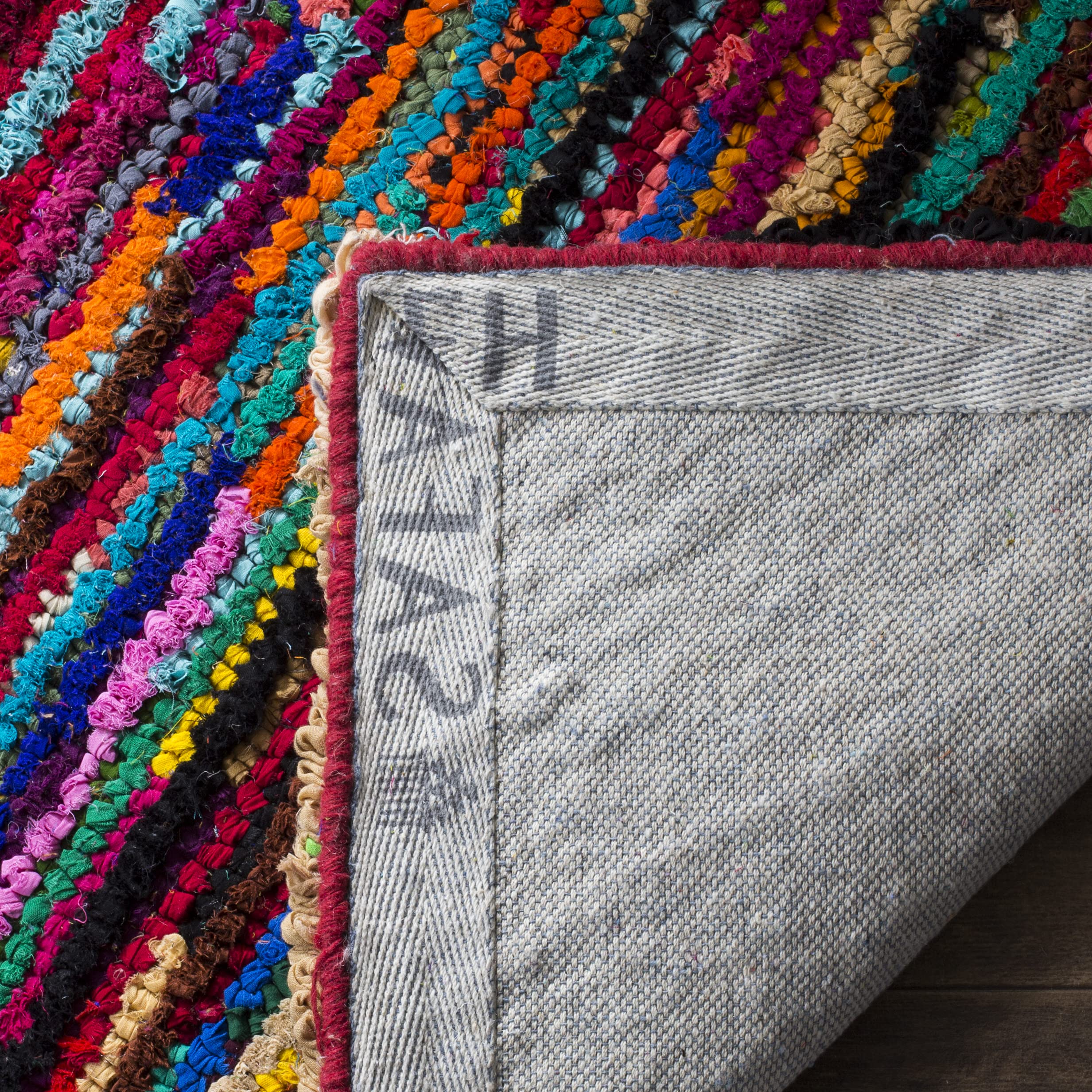 SAFAVIEH Nantucket Collection Runner Rug - 2'3" x 12', Multi, Handmade Boho Abstract Cotton, Ideal for High Traffic Areas in Living Room, Bedroom (NAN513A)