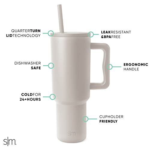 Simple Modern 50 oz Mug Tumbler | 50oz | Graphite & 40 oz Tumbler with Handle and Straw Lid | Insulated Cup Reusable Stainless Steel Water Bottle Travel Mug Cupholder