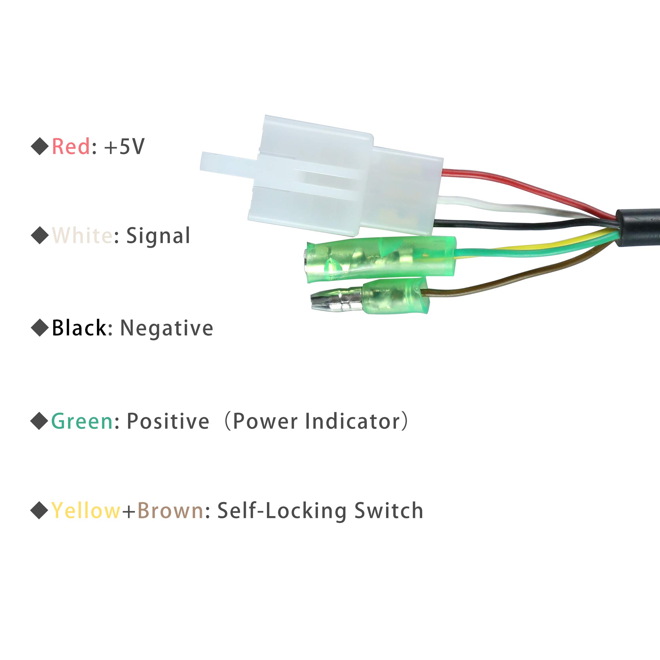 E-Bike 36V 48V Thumb Throttle Speed Control Assembly LED Display Battery Power Indicator for Scooter Electric Bike Hub Motor Kit (White, 48V)