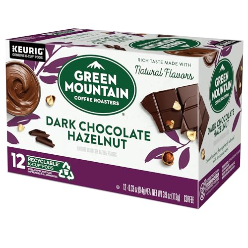Green Mountain Coffee Roasters Dark Chocolate Hazelnut Coffee, Keurig Single Serve K-Cup Pods, 72 Count (6 Packs of 12)