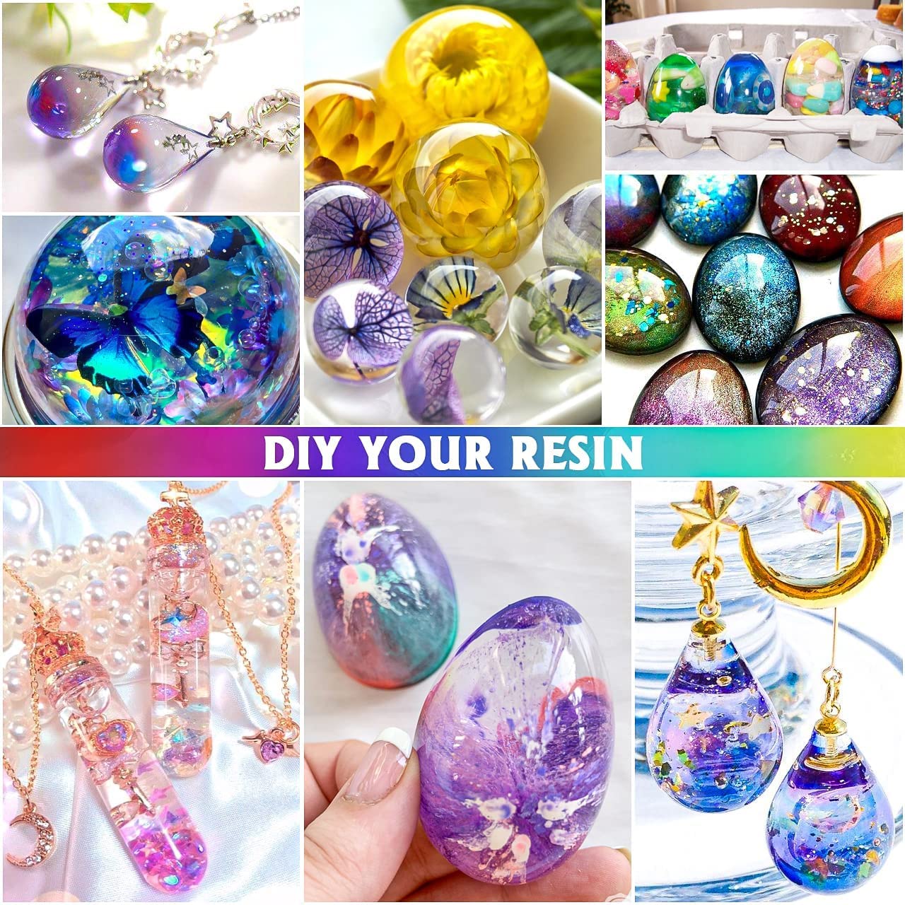 Epoxy Resin Pigment, Emooqi 24 Colors Liquid Epoxy Resin Dye Translucent Resin Colorant for Epoxy Resin Coloring, Paint, DIY Crafts Art Making