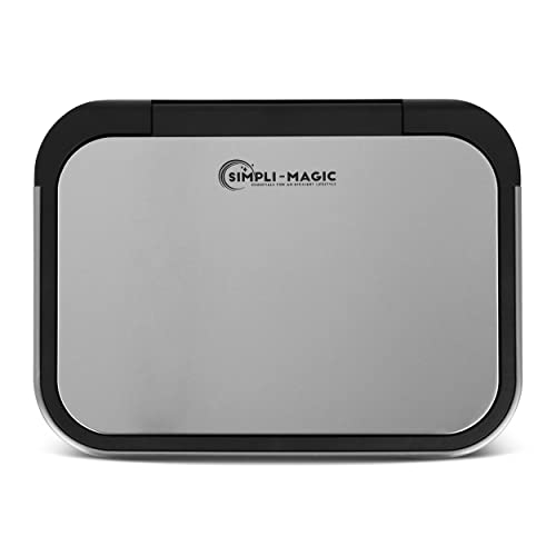 SIMPLI-MAGIC 50 Liter Soft-Close, Smudge Resistant Trash Can with Foot Pedal and Built in Filter-Stainless Steel, Sleek Finish, 50L/13.2 Gallon, Black