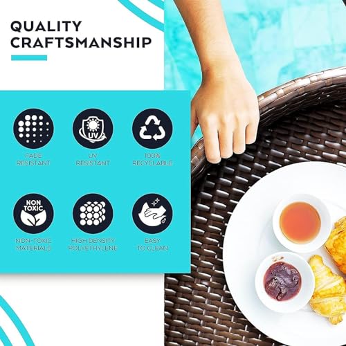 Floating Tray Floating Serving Tray Stylish Breakfast Tray On The Water, Floating Bar for Pool, Love Heart Shaped Floating Plate (Color : Brown)
