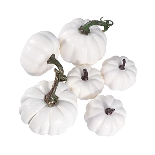 Garneck 18 Pcs Home Decor White Pumpkin DIY Pumpkin Simulation Pumpkin Mold Fake Pumpkin Dining Table