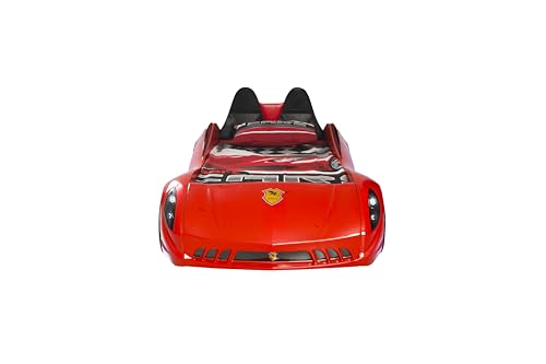 Shark Twin Race Car Bed, Remote Control, LED Lights, Sound FX, Rear Seat