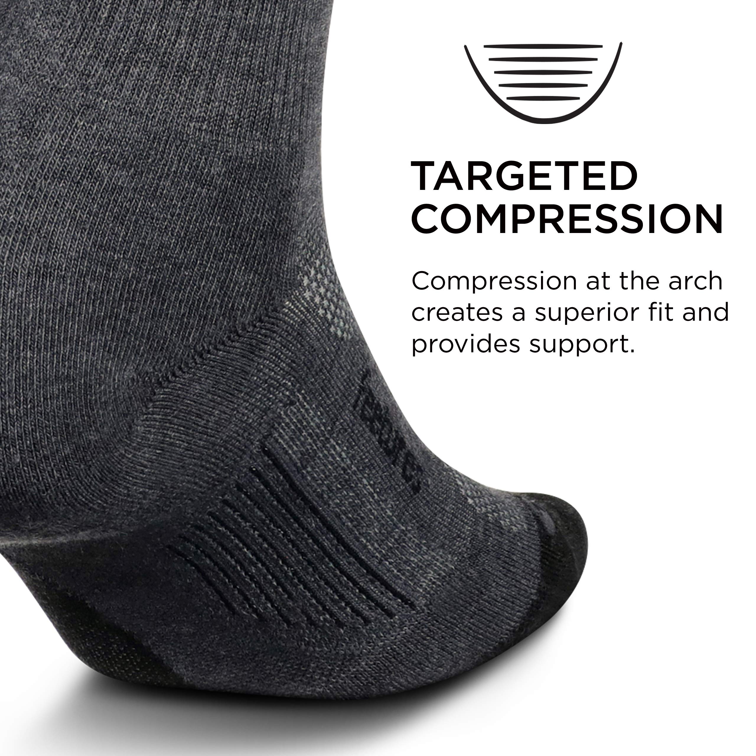 Feetures Elite Max Cushion Quarter Sock- Athletic Running Socks for Men & Women, Targeted Compression, Moisture Wicking- X-Large, Gray