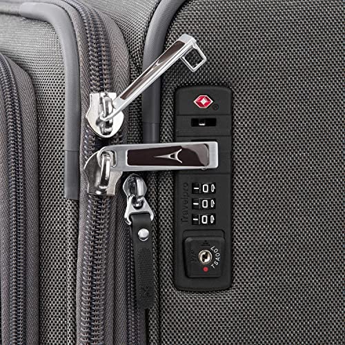 Travelpro Platinum Elite Softside Expandable Luggage, 8 Wheel Spinner Suitcase, TSA Lock, Men and Women (Vintage Grey, 2-Piece Set (21/25))