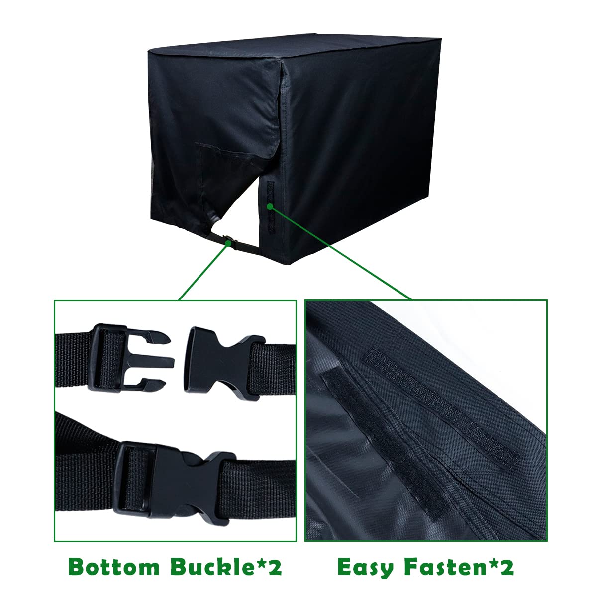 Forestchill Weather Resistant Universal Generator Cover, 38 x 28 x 30 inch Waterproof Covers for Portable Generators 5500 to 15000 Watt, Black