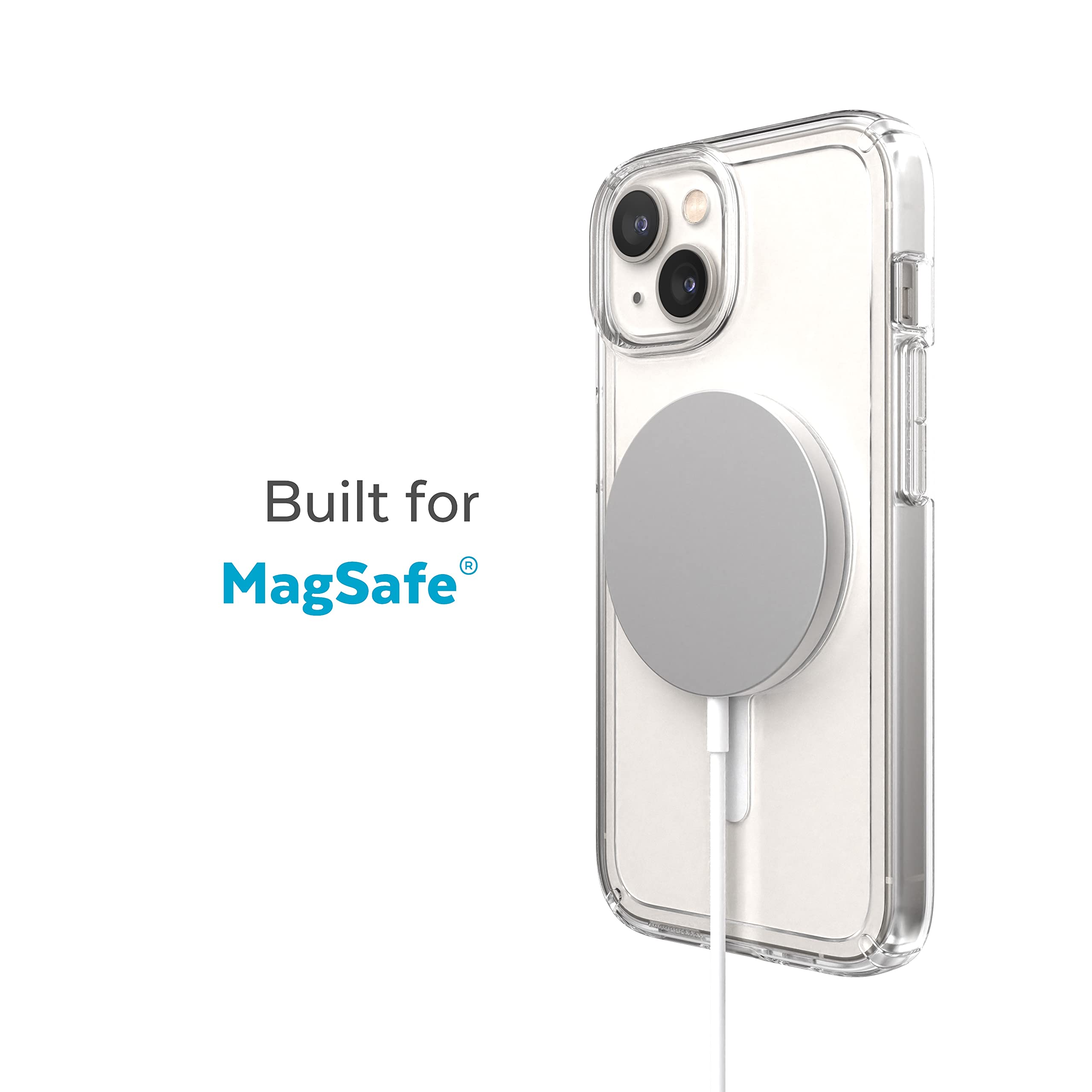 Speck Clear iPhone 14 & iPhone 13 Case - Slim, Built for MagSafe, Scratch Resistant & Drop Protection Clear Phone Case - Anti-Yellowing for 6.1" iPhone 13 & iPhone 14 Case - Dual Layer - GemShell