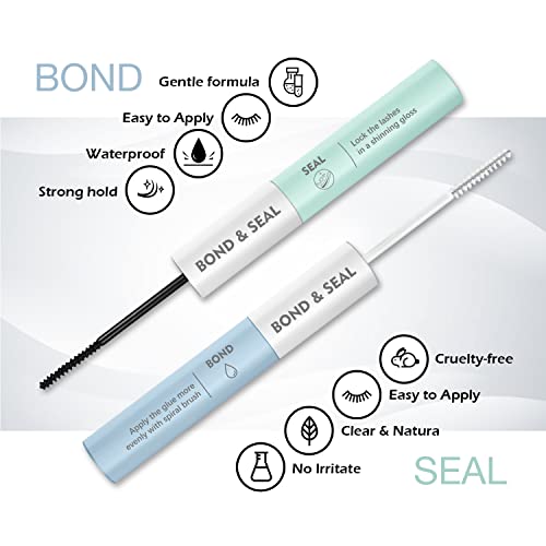 FLOMAZE Lash Bond and Seal DIY Eyelash Extension Glue Super Strong Hold Eyelash Adhesive Sensitive Waterproof, Gentle Formula Latex-Free Eyelash Glue