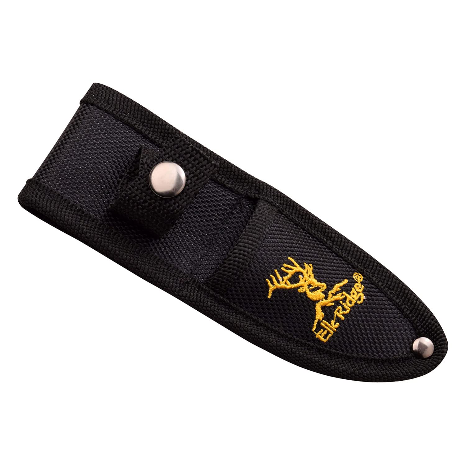 Elk Ridge - Outdoors Fixed Blade Knife - 6-in Overall, 3-in Black Stainless Steel Blade, Brown Wood Handle, 1680D Nylon Sheath - Hunting, Camping, Survival - ER-562WD