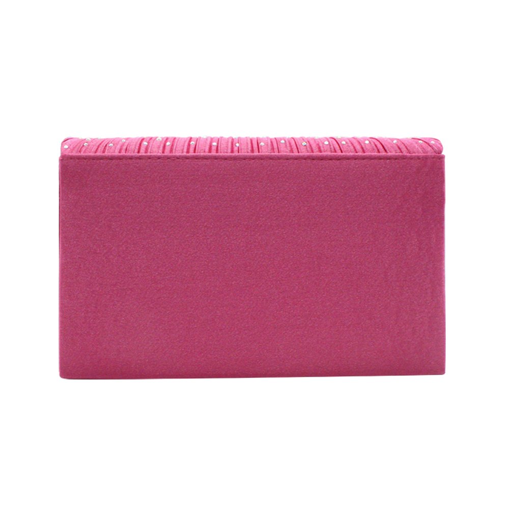 Emily Bridal Crystal Satin Abendtasche für Frauen (Fuchsia)
